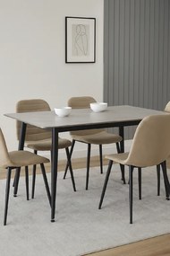 Noela Jídelní stůl s keramickou deskou v dekoru bílého mramoru CERAMON 140