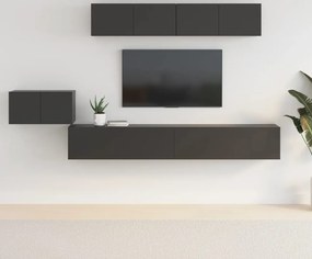 vidaXL 5dílný set TV skříněk kompozitní dřevo [3114431] Barva: bílá s vysokým leskem