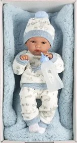 Llorens 63509 NEW BORN CHLAPEČEK - realistická panenka miminko s celov