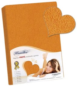 Bellatex Prostěradlo froté světlá oranžová rozměr 200x200 cm