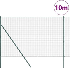 Zemní upevnění svařované drátěné ploty 10 x 1,5 m Zelená 3351705