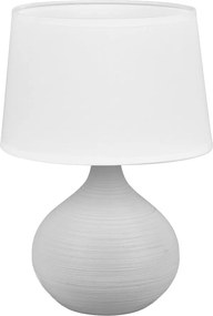 Bílo-hnědá stolní lampa z keramiky a tkaniny Reality Martin, výška 29 cm