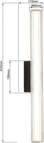 LED Koup. osvětlení zrcadla LINEA LED/12W/230V 3000/4000/6000K IP44 61 cm černá