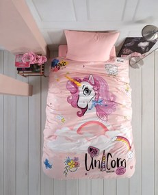 Kvalitex Ložní povlečení pro mladé 140x200, 70x90cm Unicorn růžové