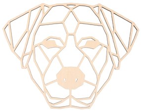 ČistéDřevo Dřevěný geometrický obraz - Labradorský retrívr 65 cm Barva: Přírodní
