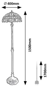 Brilagi - Tiffany vitrážová stojací lampa LORAS 2xE27/60W/230V