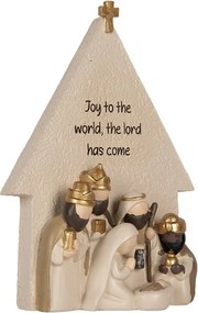 Béžová antik vánoční dekorace Betlém Nativity Scene - 16*6*21 cm