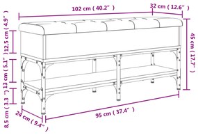 Lavice s botníkem dub sonoma 102 x 32 x 45 cm kompozitní dřevo