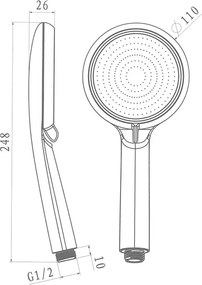 Mereo Mereo, Ruční sprcha jednopolohová kulatá O 11 cm, CB565L