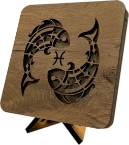 Li-Go Znamení "Ryby" lampa 19x19 cm provedení povrchu: dub světlý