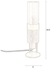 Hnědá skleněná stolní lampa DUTCHBONE MOMO