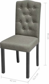 Jídelní židle 4 ks šedé textil 242224