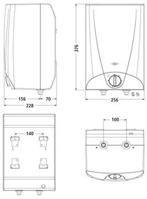 CLAGE S 5-O + SEO zásobníkový ohřívač pro horní montáž s armaturou SEO, 5l, 4100-41056