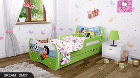 Dětská postel Dream vzor 27 140x70 cm zelená