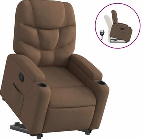 Zvedací polohovací křeslo hnědé textil 3204600