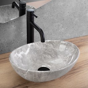 Rea Sofia Mini, umyvadlo na desku 350x260x125 mm, imitace kamene - šedá Grigio, REA-U9237
