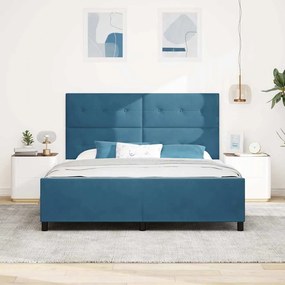 Postel s boxspringem s čelo Tmavě modrá 180 x 200 cm samet 3344961