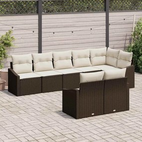 Set pohovek 8 ks Hnědá polyratan 3346768