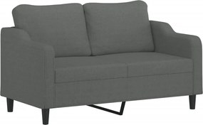 2místná pohovka s polštáři tmavě šedá 140 cm textil 3200846