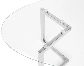 Konferenční stolek skleněná deska a stříbrné nohy FRESNO Beliani
