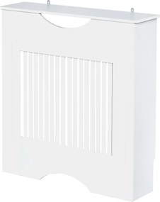 HOMCOM Kryt Radiátoru 78x19x82 cm Moderní MDF Kryt Radiátoru se Skladem Zatížení 10 kg a Protipádovým Zařízením pro Obývací Pokoj Ložnici Bílý | Aosom