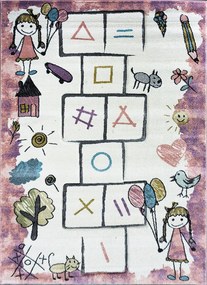 BE Dětský koberec Smart Kids 22923 PINK - růžový obdélníkový, skákací Rozměr: 120x180 cm