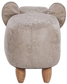 Zvířecí stolička s úložným prostorem šedá z umělé kůže JUMBO  Beliani