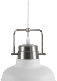 Bílá a stříbrná stropní lampa NARMADA Beliani