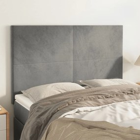 Čelo postele světle šedé 144x5x118/128 cm sametové 3116100