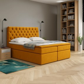 Eka Kontinentální čalouněná postel Luxurious - Cassablanca (200x200 cm) Barva látky Trinity: Černá (Trinity 2316)