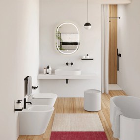 Rea iris, umyvadlo na desku z konglomerátu 700x355x105 mm, bílá matná, REA-U4305