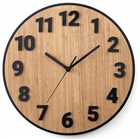 Decotia Nástěnné hodiny 31x31cm z přírodního dřeva hnědé