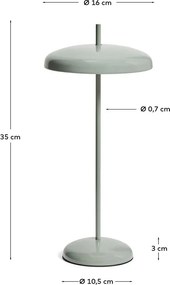 Světle zelená LED stmívatelná stolní lampa s kovovým stínidlem (výška 35 cm) Porte – Kave Home