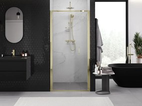 Mexen Exo, skládací sprchové dveře 85 cm, čiré sklo, zlatá, 816-085-000-50-00