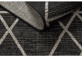 Dywany Luszczow Kusový koberec SIZAL FLOORLUX 20508 Černá / stříbrný TROJÚHELNÍK Rozměr koberce: 80 x 150 cm