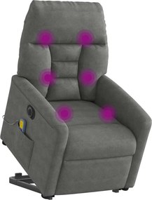 Elektrické zvedací masážní polohovací křeslo tmavě šedé 3303110