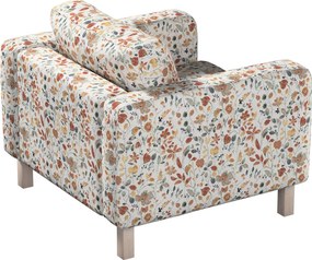 Potah na křeslo IKEA Karlstad, krátký barva oranžová látka pletený vzor, vzorované