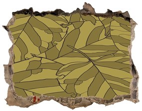 Wallmuralia 3D díra na zeď Nálepka listí 95x64 cm