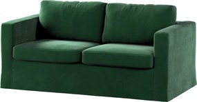Potah na pohovku IKEA Karlstad 2-místná , nerozkládací, dlouhý barva zelená látka lesklé, sametová