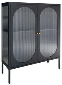 Černá prosklená vitrína Armalav, 35x90x110 cm