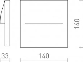 RED R13935 AKCE - BOBO SQ nástěnná antracitová 230V LED 3W IP65 3000K - RED - DESIGN RENDL