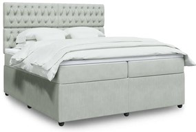 Box spring postel s matrací světle šedá 200x200 cm samet 3294736