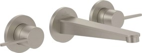 Villeroy & Boch Conum - Umyvadlová baterie pod omítku, 3-otvorová instalace, s tělesem, matný kartáčovaný nikl TVW12700200064