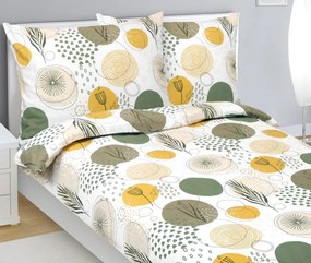Bellatex Flanelové povlečení Šedá,Béžová,Bílá 140x220 cm, 70x90 cm