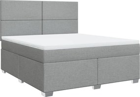 Box spring postel s matrací světle šedá 180 x 200 cm textil 3292860