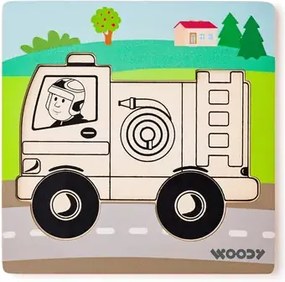 Woody Puzzle Baby - hasič / od 12 měsíců