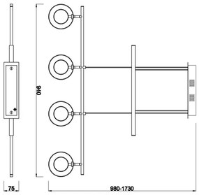 Reality - LED Lustr na lanku PRATER 4xLED/4,5W/230V