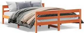 vidaXL Rám postele s čelem 140 x 200 cm masivní borové dřevo [842786] Barva: Hnědá