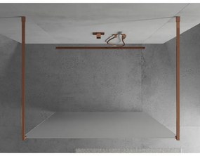 Mexen Kioto, průchozí sprchová zástěna 110 x 200 cm, 8mm sklo námraza, 2x růžové zlato stabilizační rozpěra, 800-110-002-60-30