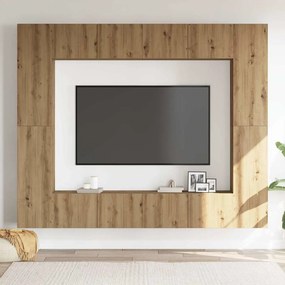 Sada 8 kusů nástěnné TV skříňka dub artisan kompozitní dřevo 3328954